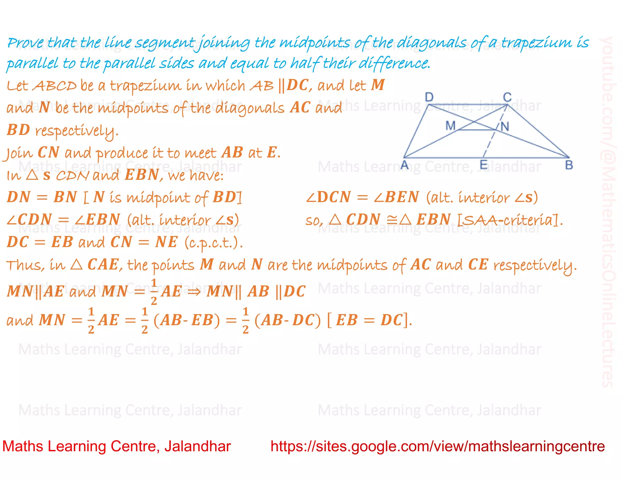 Class 9_Chapter 8_Quadrilaterals (Midpoint theorem and intercept ...