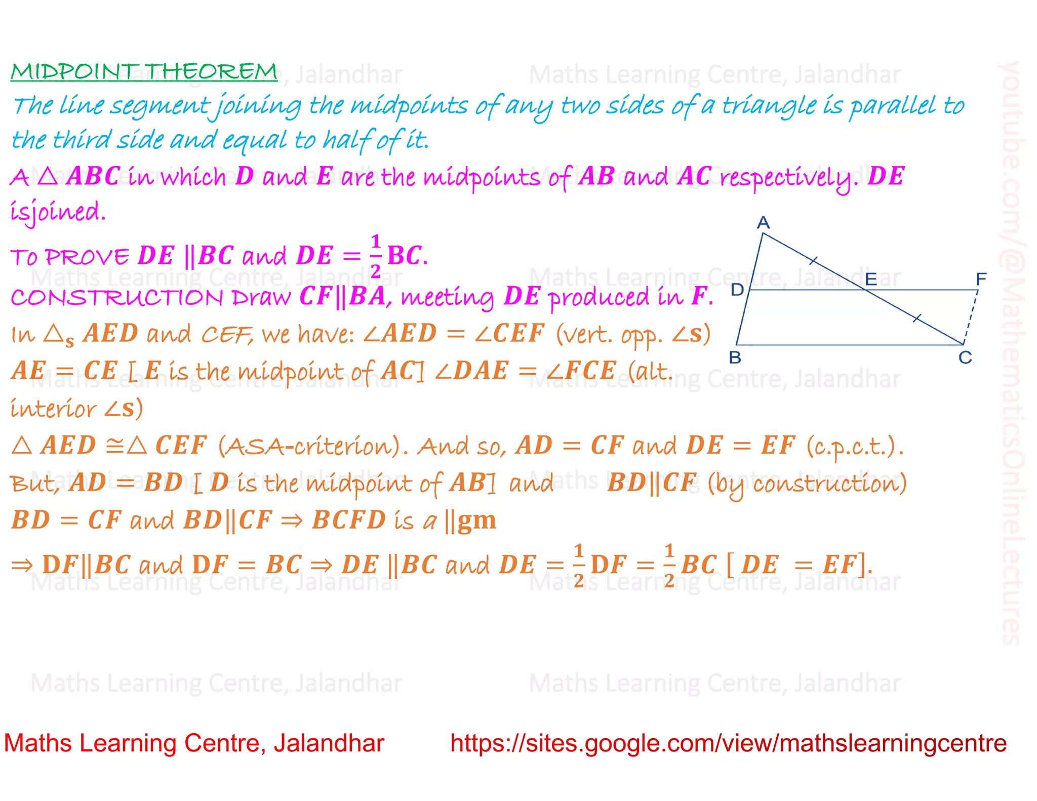 Class 9_Chapter 8_Quadrilaterals (Midpoint theorem and intercept ...