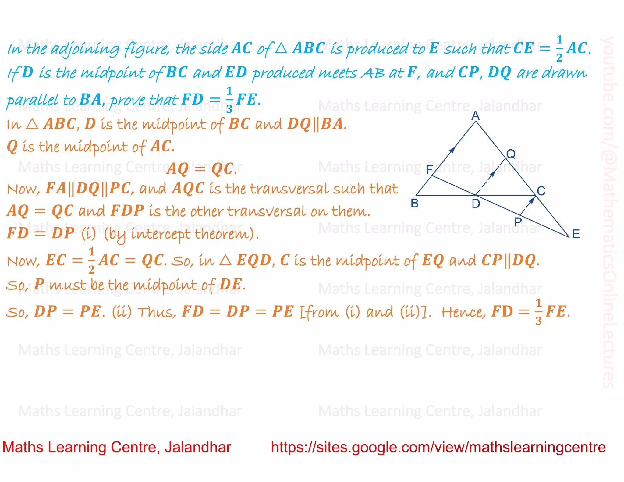 Class 9_Chapter 8_Quadrilaterals (Midpoint theorem and intercept ...