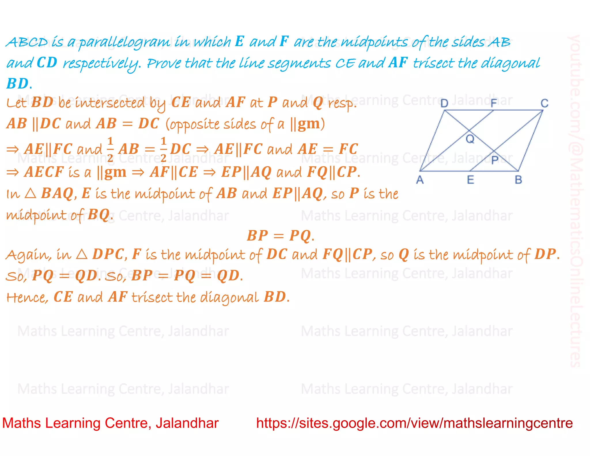 Class 9_Chapter 8_Quadrilaterals (Midpoint theorem and intercept ... Class 9_Chapter 8_Quadrilaterals (Midpoint theorem and intercept ...