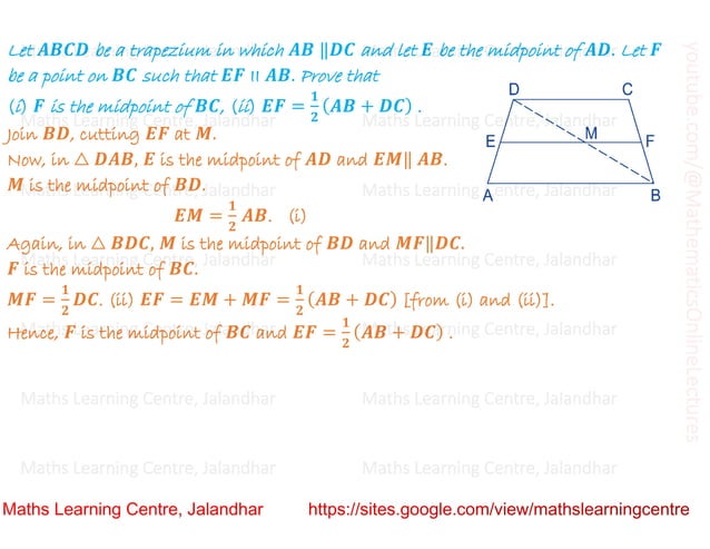 Class 9_Chapter 8_Quadrilaterals (Midpoint theorem and intercept ...