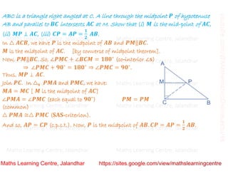 Class 9_Chapter 8_Quadrilaterals (Midpoint theorem and intercept ...