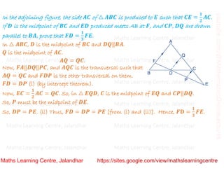 Class 9_Chapter 8_Quadrilaterals (Midpoint theorem and intercept ...