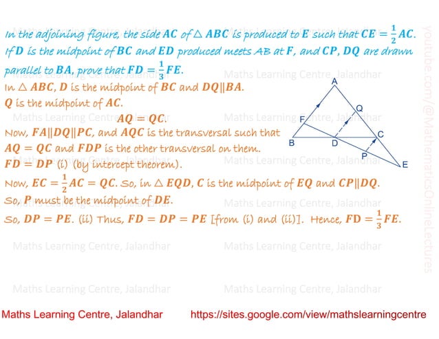 Class 9_Chapter 8_Quadrilaterals (Midpoint theorem and intercept ...