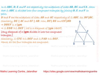 Class 9_Chapter 8_Quadrilaterals (Midpoint theorem and intercept ...