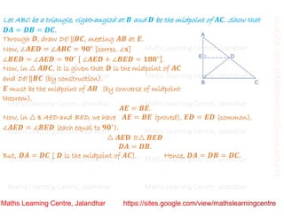 Class 9_Chapter 8_Quadrilaterals (Midpoint theorem and intercept ...