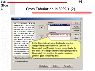 cross tabulation | PPT
