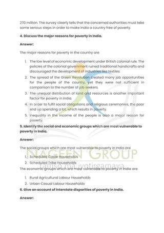 Class 9 Economics Chapter Wise Topic Wise Notes Chapter 3 Poverty As A ...