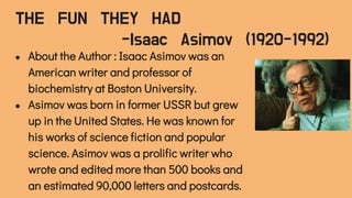 Class 9 English The Fun They Had (Part 1) | PDF