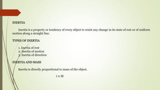 FORCE AND LAW OF MOTION | PPTX