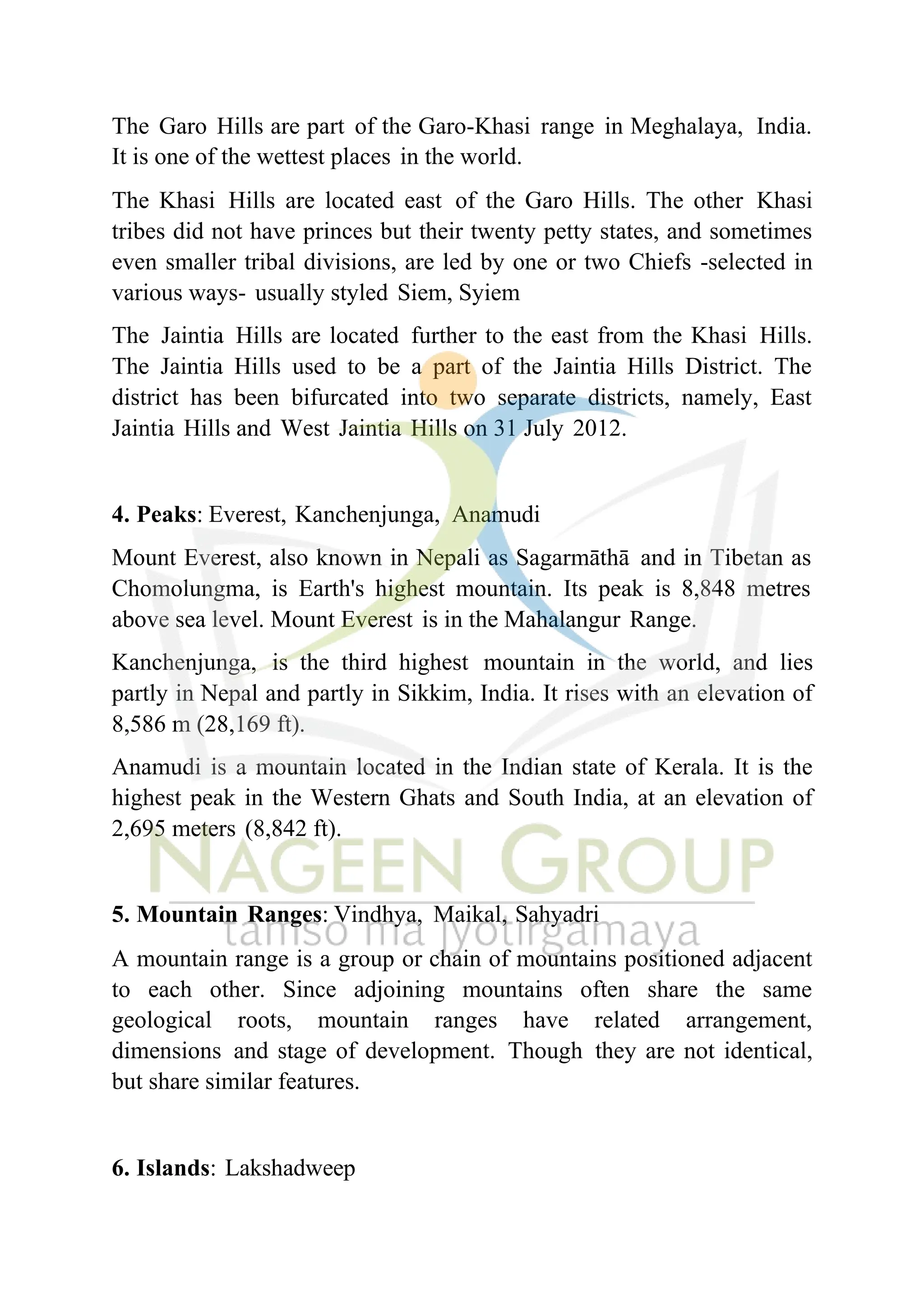 Class 9 Geography Chapter Wise Topic Wise Notes Chapter 2 Physical ...