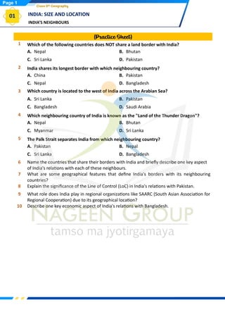 Class 9 Geography Chapter Wise Topic Wise Notes Chapter 2 Physical ...