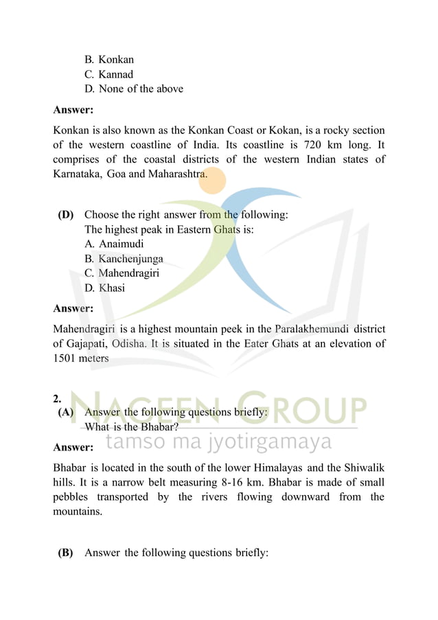 Class 9 Geography Chapter Wise Topic Wise Notes Chapter 2 Physical ...
