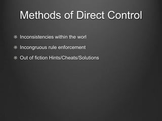 GAME 3400 Level Design - Indirect Control | PPTX