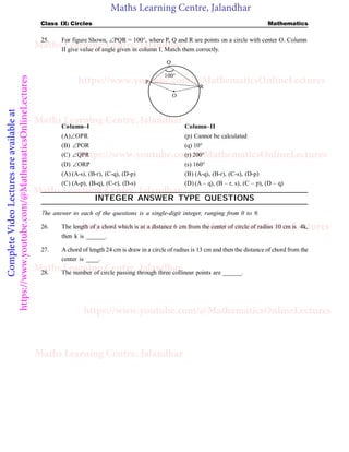 #Class 9 #MCQ #Chapter_10 #Circles | PDF