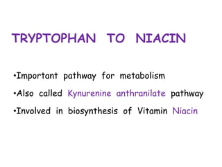 Metabolism of tryptophan | PPTX