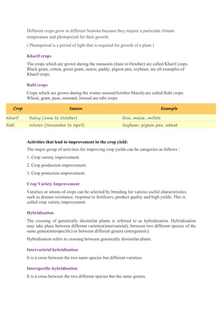 Class 9 notes of l 15 (plants) | PDF | Agriculture | Industries