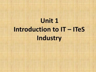 Class 9 part b unit 1 it&ites ppt | PDF
