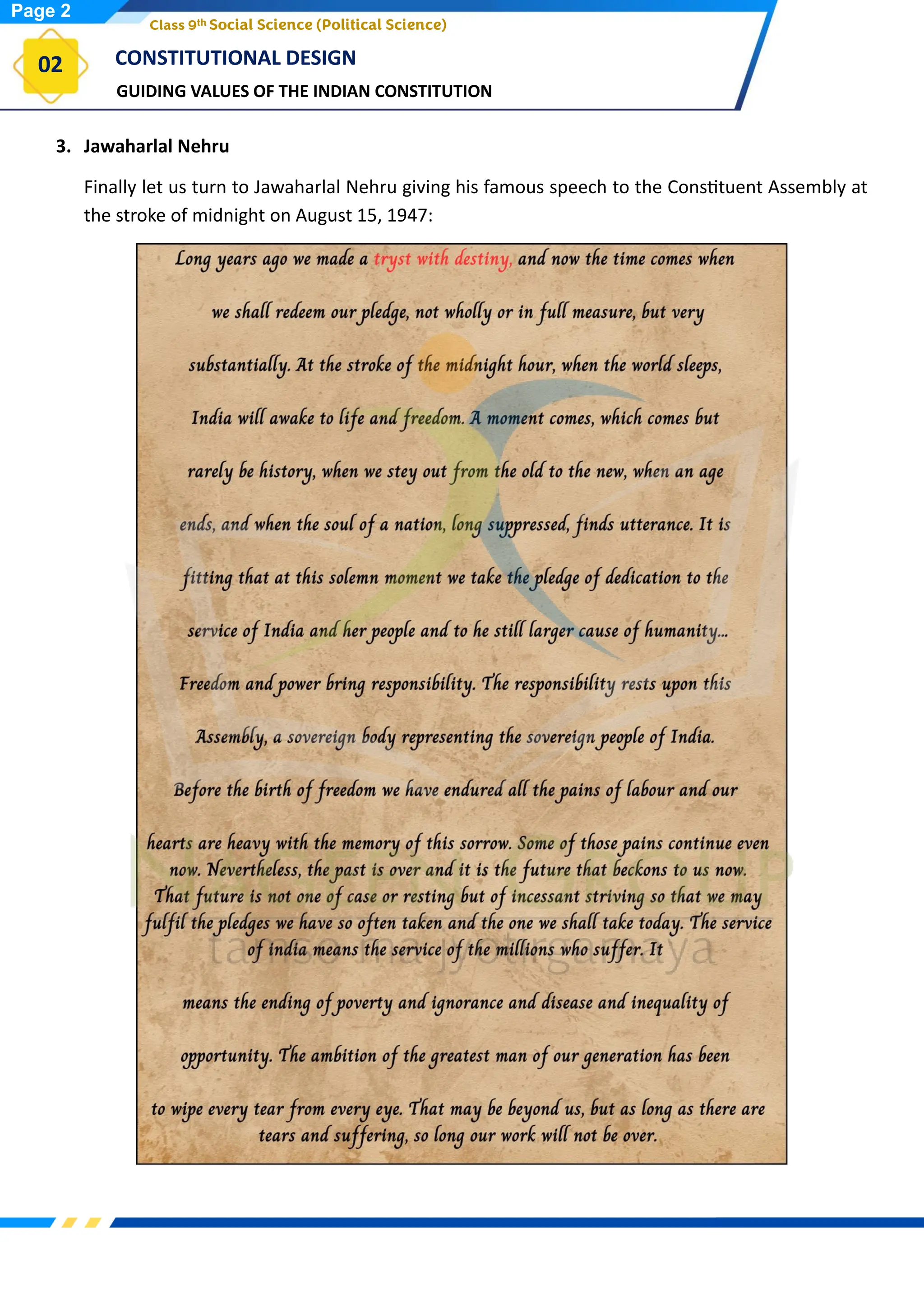 Class 9 Political Science Chapter Wise Topic Wise Notes Chapter 2 ...