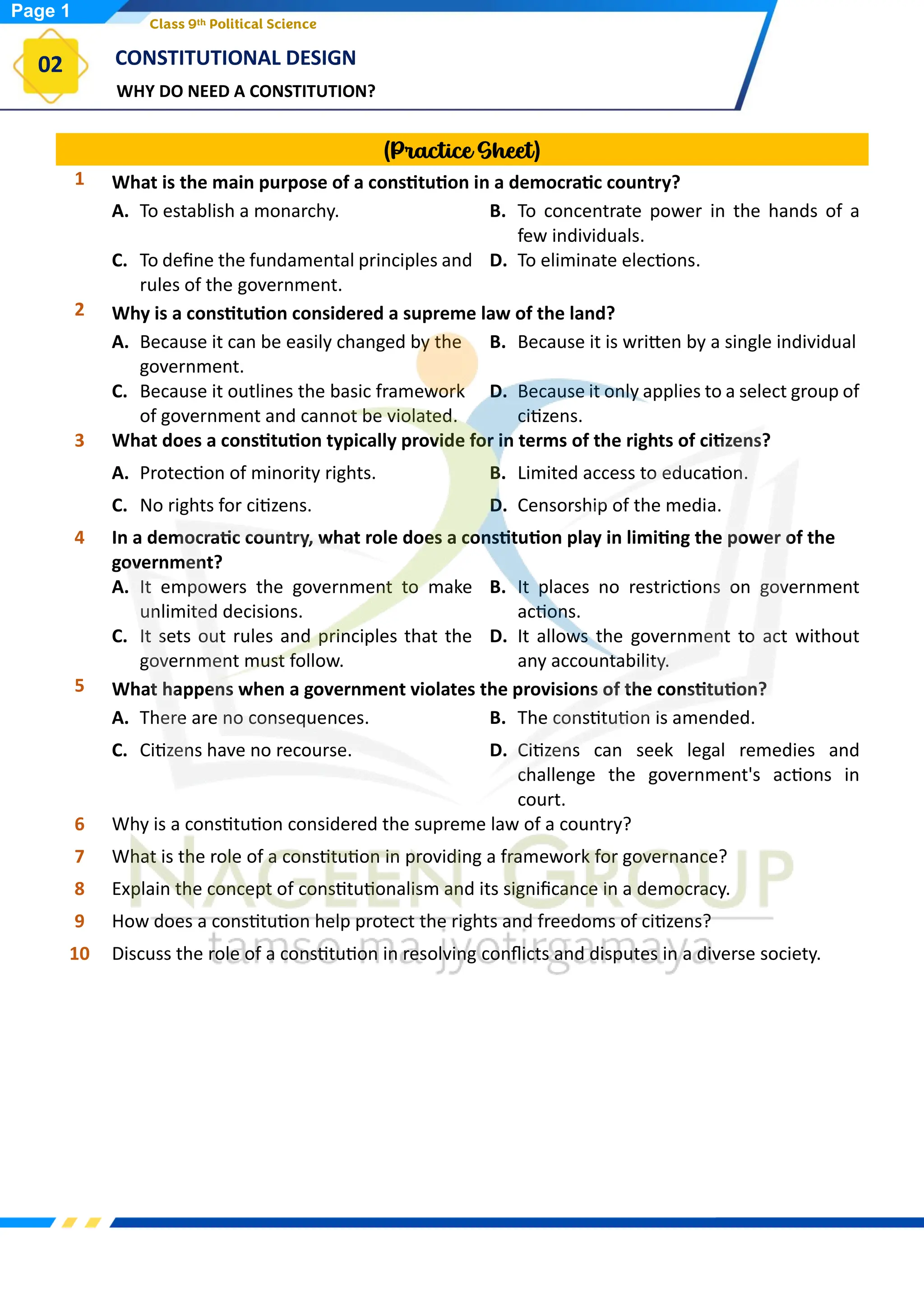 Class 9 Political Science Chapter Wise Topic Wise Notes Chapter 2 ...