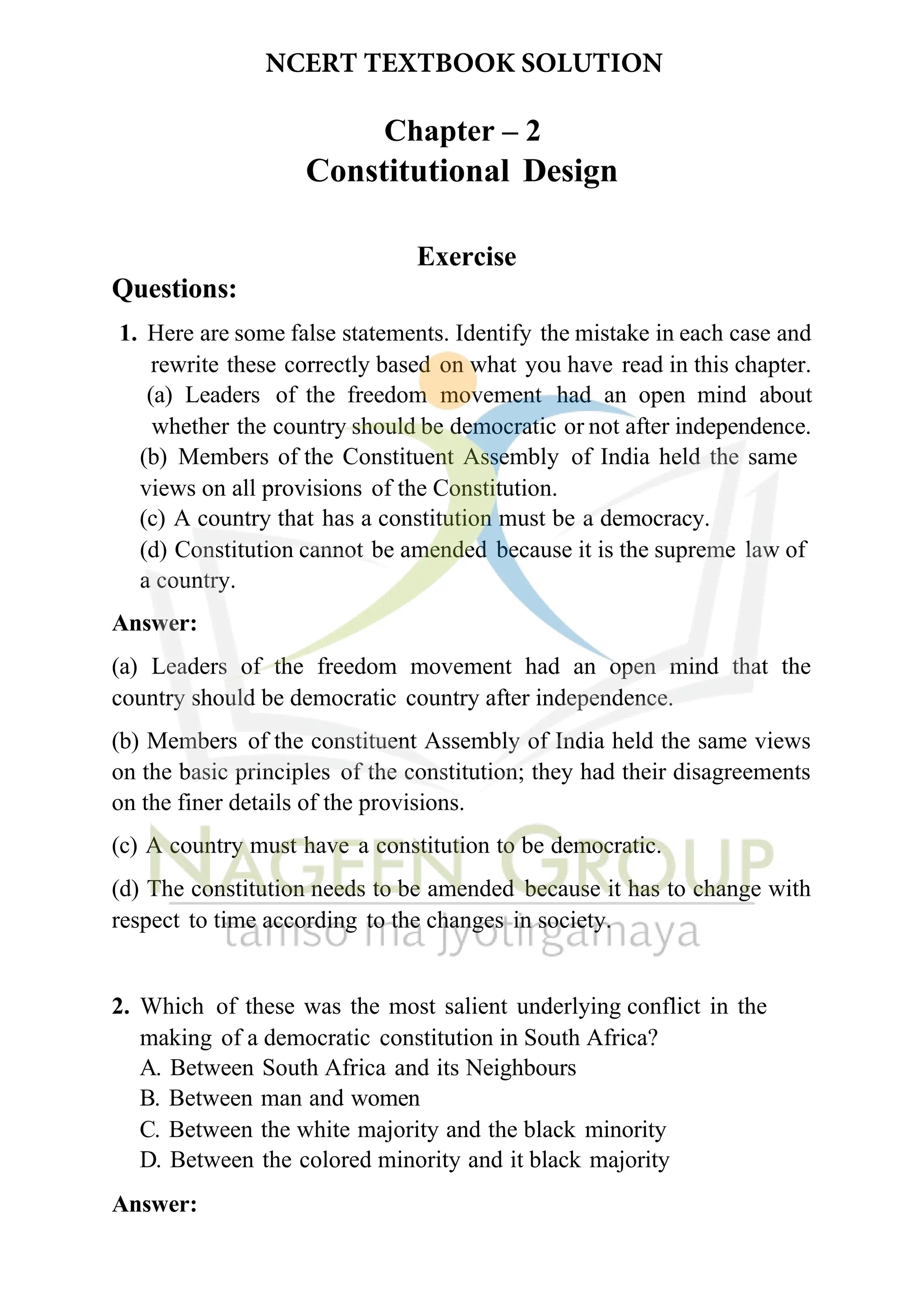 Class 9 Political Science Chapter Wise Topic Wise Notes Chapter 2 ...