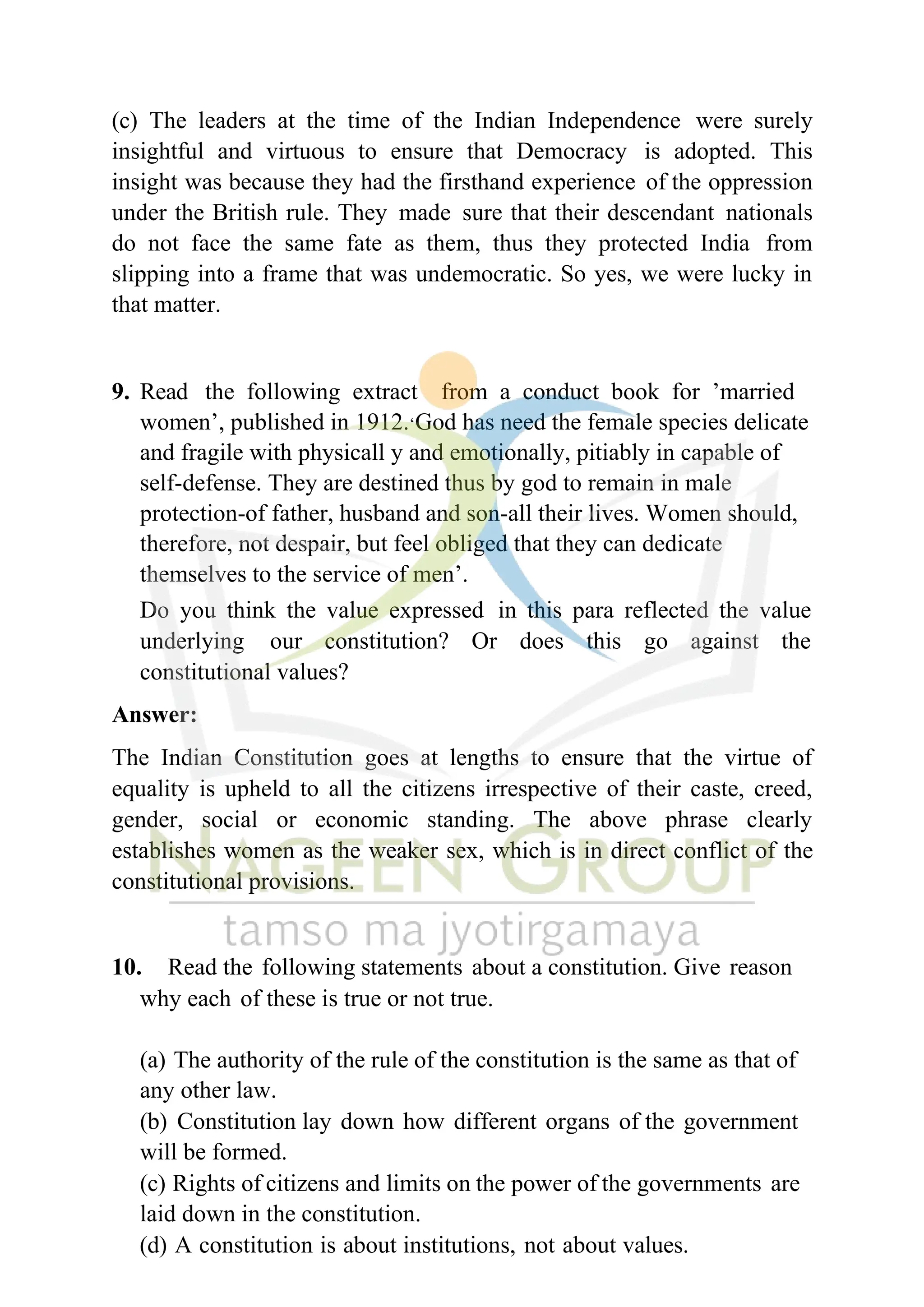 Class 9 Political Science Chapter Wise Topic Wise Notes Chapter 2 ...