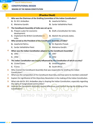 Class 9 Political Science Chapter Wise Topic Wise Notes Chapter 2 ...