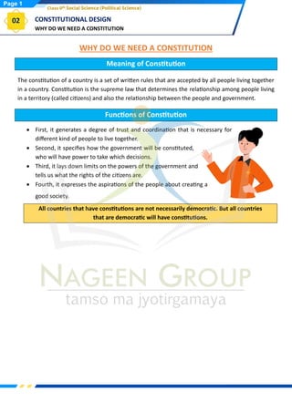 Class 9 Political Science Chapter Wise Topic Wise Notes Chapter 2 ...