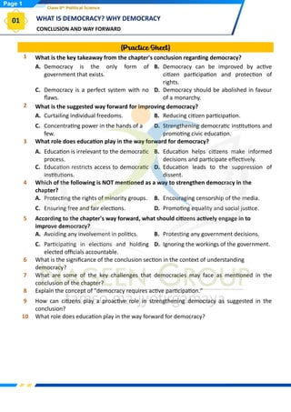 Class 9 Political Science Chapter Wise Topic Wise Notes Chapter 1 What ...