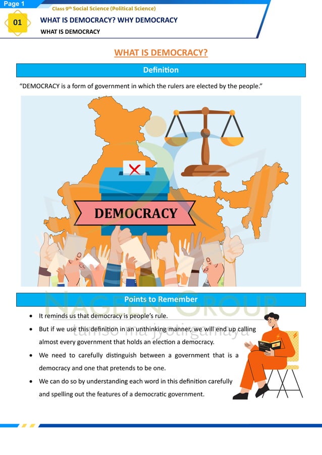 Class 9 Political Science Chapter Wise Topic Wise Notes Chapter 1 What ...