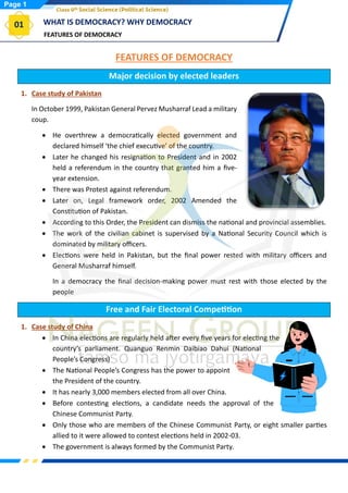 Class 9 Political Science Chapter Wise Topic Wise Notes Chapter 1 What ...