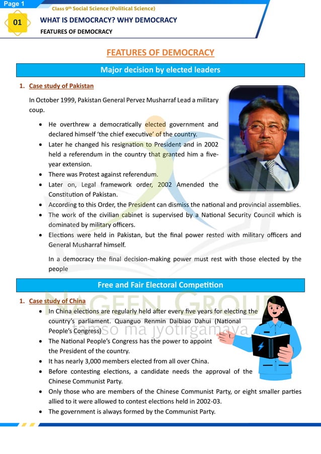 Class 9 Political Science Chapter Wise Topic Wise Notes Chapter 1 What ...