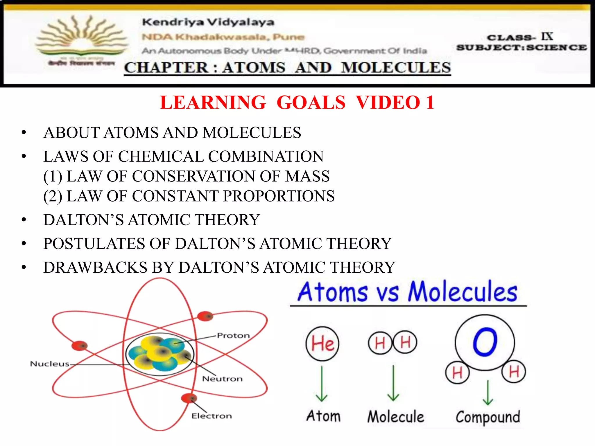 Class 9 ppt 1 atoms n molecules | PPT