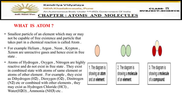 Class 9 ppt 2 atoms n molecules | PPTX