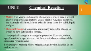 Chemical Reaction - Science (Grade - 9) | PPTX