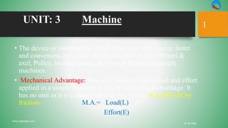 Machine/Unit - 3 (Science Grade - 9) | PPT