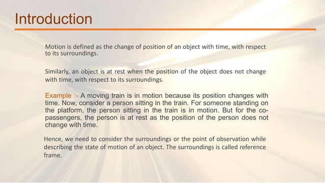 Motion Class 9 | PPTX | Physics | Science