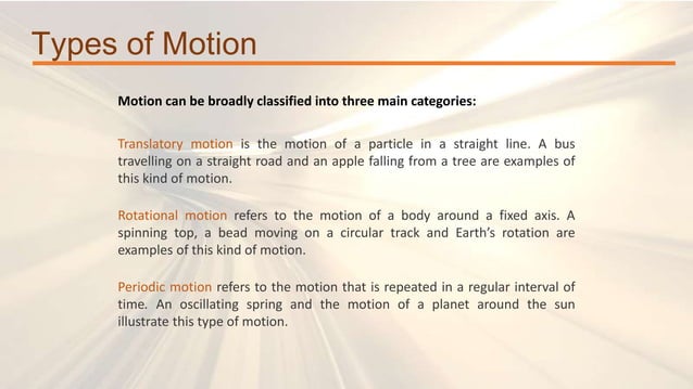 Motion Class 9 | PPTX | Physics | Science