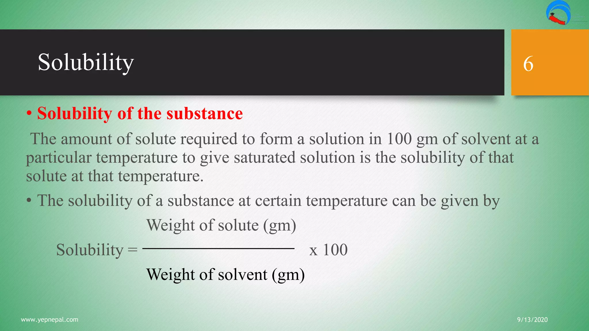 Solubility - Science (Grade 9) | PPTX