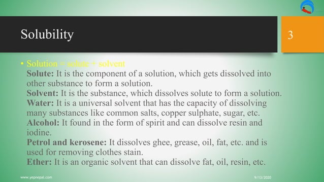 Solubility - Science (Grade 9) | PPTX