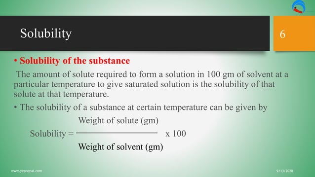 Solubility - Science (Grade 9) | PPTX