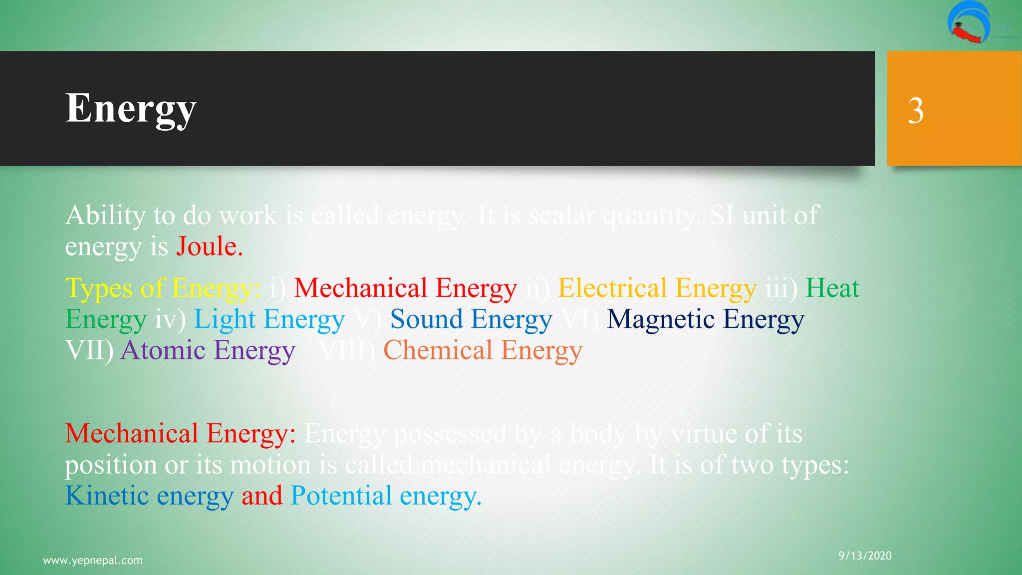 Work, Energy and Power - Unit 4 - Science (Class 9) | PPTX