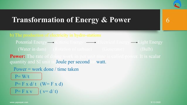 Work, Energy and Power - Unit 4 - Science (Class 9) | PPTX