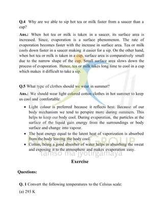 Class 9 Science Chapter Wise Topic Wise Notes Chapter 1 Matter in Our ...