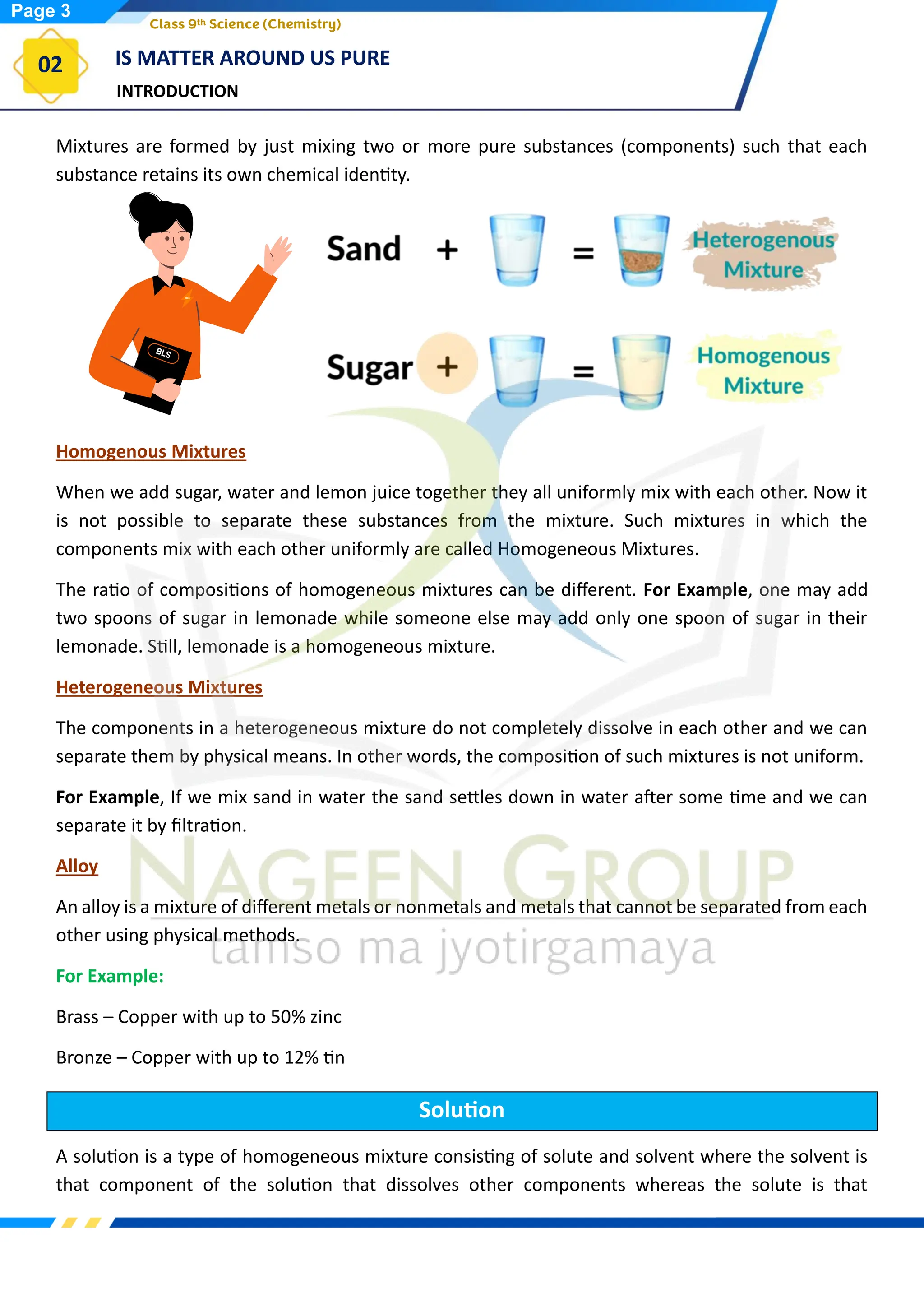 Class 9 Science Chapter Wise Topic Wise Notes Chapter 2 Is Matter ...