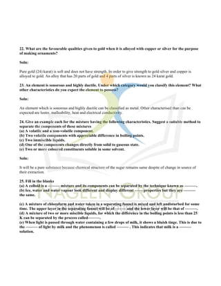 Class 9 Science Exemplar Solution Chapter-2 Is Matter Around Us Pure ...