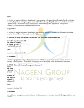 Class 9 Science Exemplar Solution Chapter-2 Is Matter Around Us Pure ...