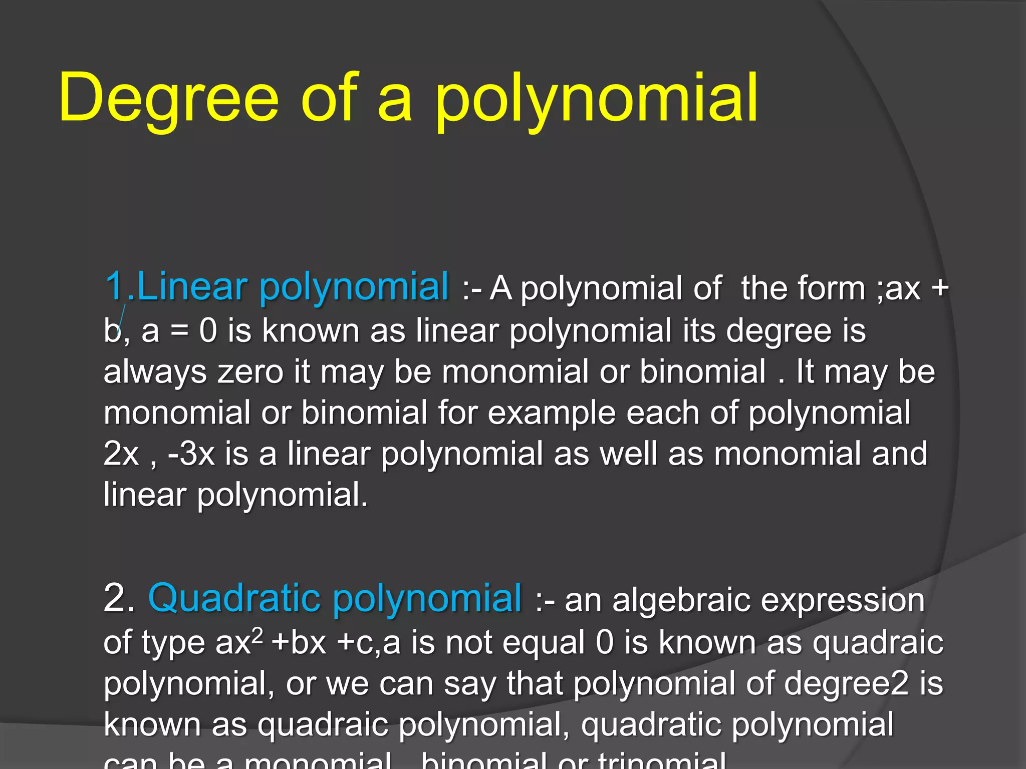 Class 9th chapter 2 maths polynomials | PPTX