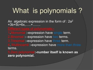 Class 9th chapter 2 maths polynomials | PPTX