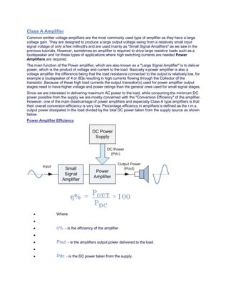 Class a amplifier | PDF